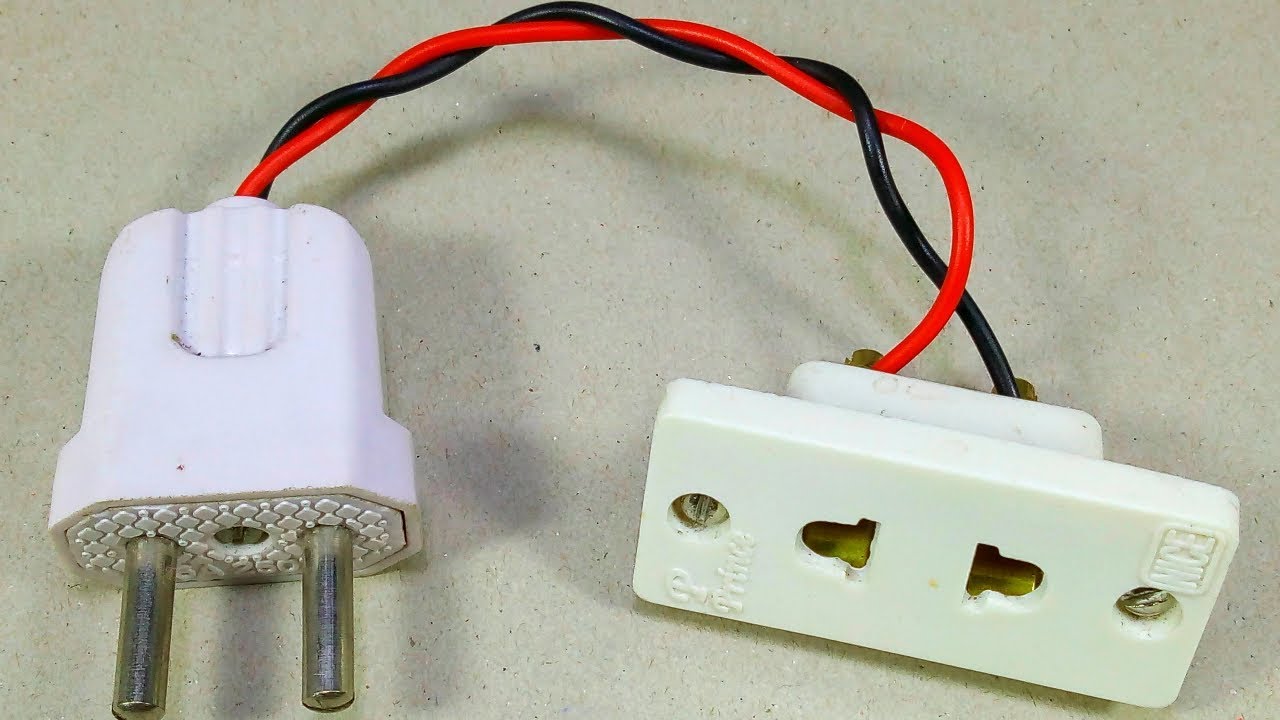 how to make two pin plug extension board connection , how to make ...