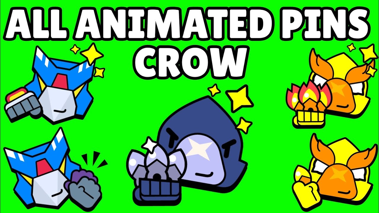 Crow Pins (Animated) | Brawl Stars | Green Screen - YouTube