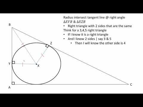 Circle inscribed in a right triangle given triangle sides - YouTube