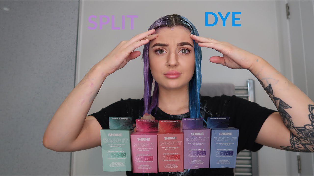 TESTING GYPSY SHRINE DROP IT DYE | HALF AND HALF PURPLE & BLUE 💜 - YouTube