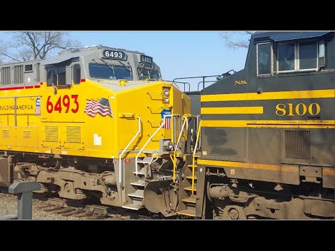 NS 28R at CP RUTH with Nickel Plate Road HU and UP 6493 with the New Paint Scheme!! (2/26/23 ...