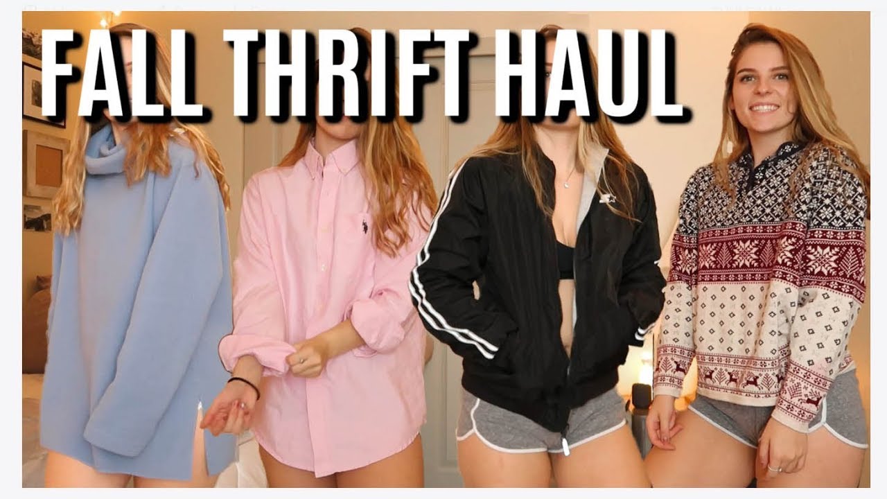 FALL THRIFTING HAUL AND TRY ON - YouTube