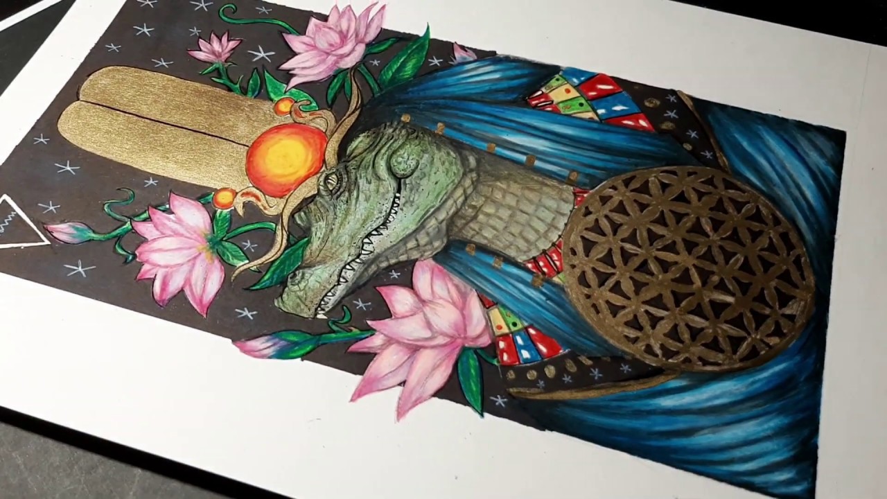Drawing Sobek 𓆋 - YouTube