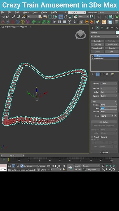 Modeling Amusement Park Train Tracks in 3DS Max #shorts #tips #3dsmax #array - YouTube