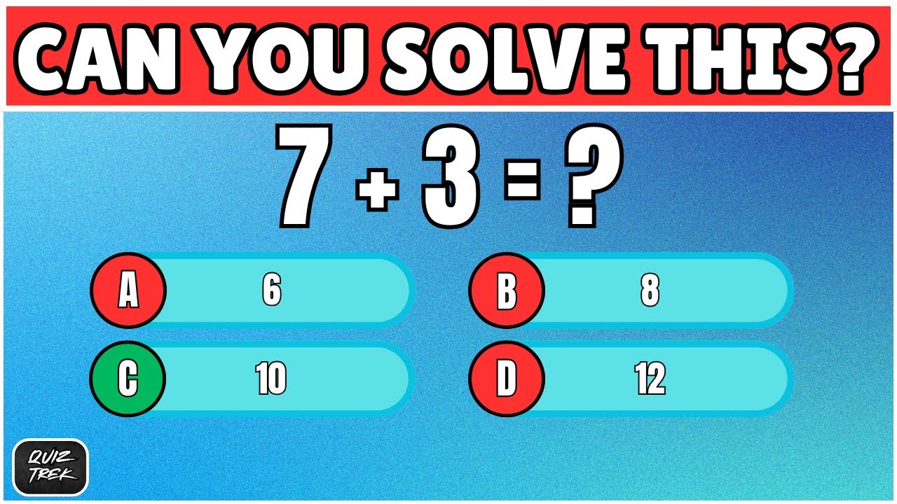Can You Solve This? Fun Math Quiz for Kids (Addition & Subtraction ...
