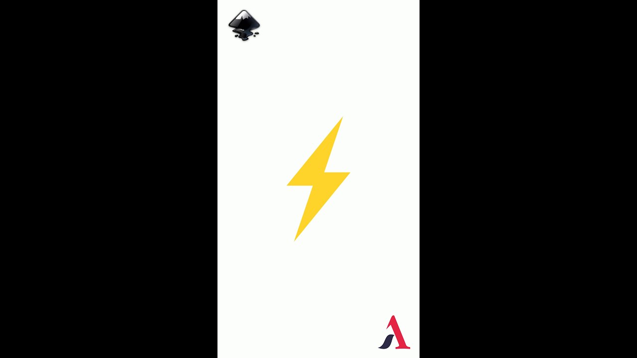 Make a Lightning or Electrical Power Symbol In Inkscape #shorts - YouTube