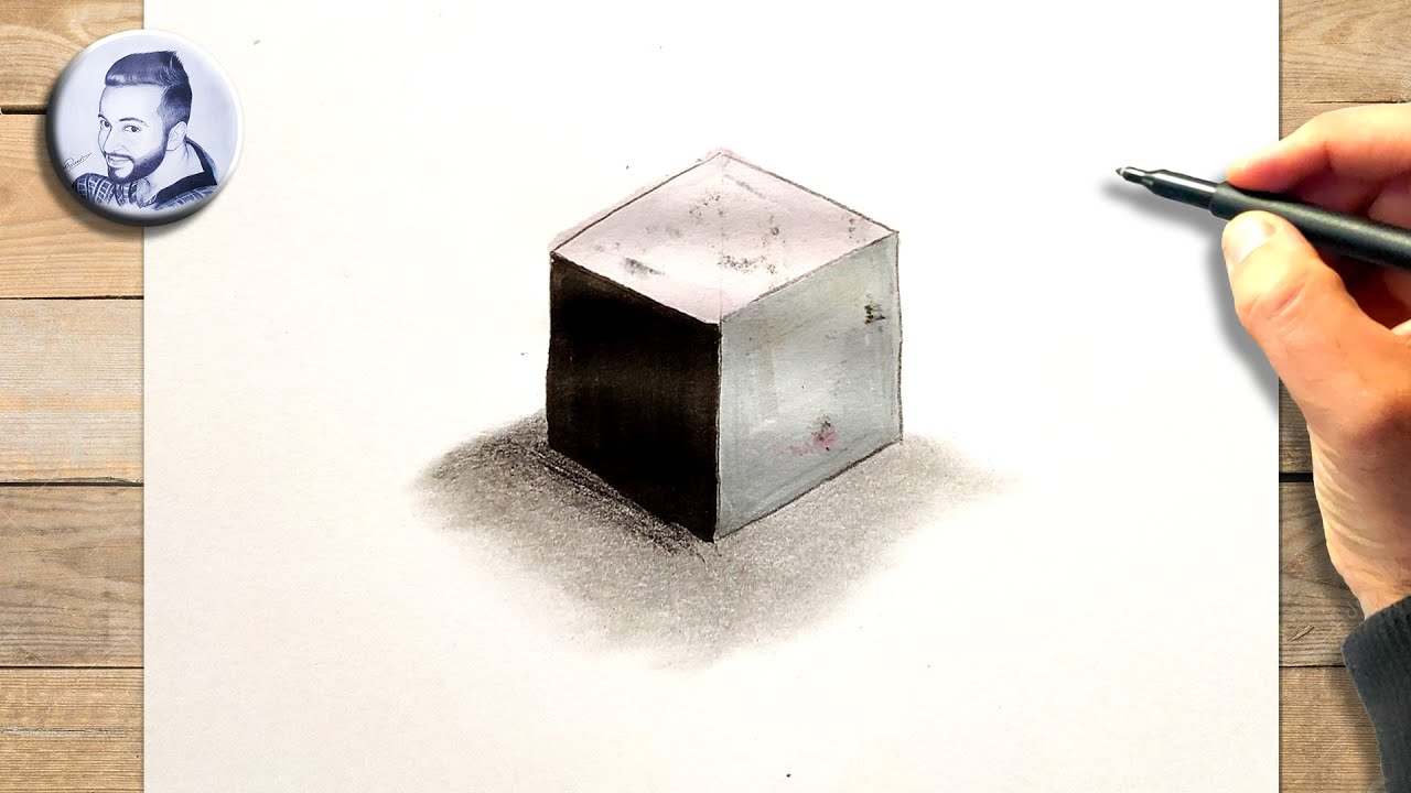 Comment dessiner un cube 3d dessin facile à faire - YouTube