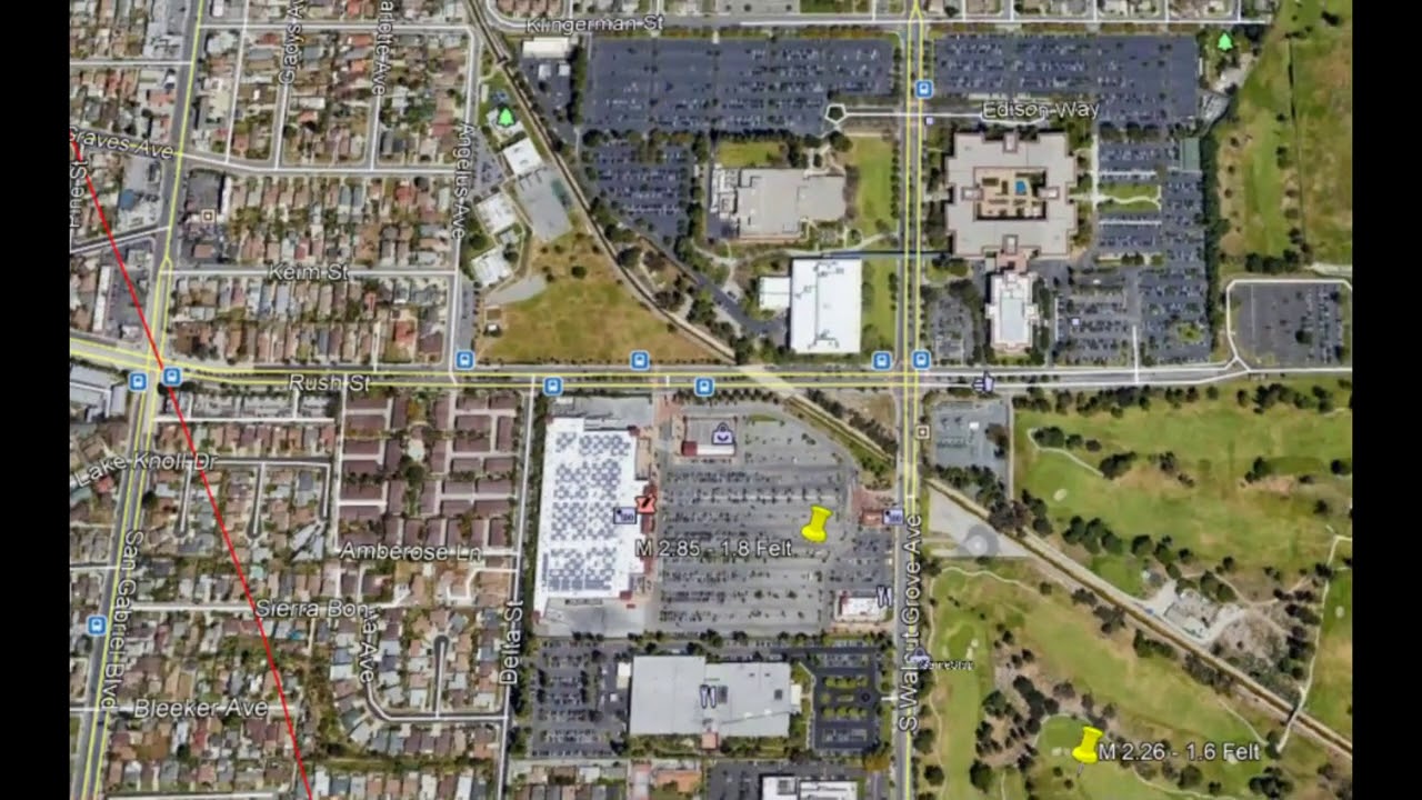 East Los Angeles Recent Whittier Fault Earthquakes - Historic 1987 M 6. ...