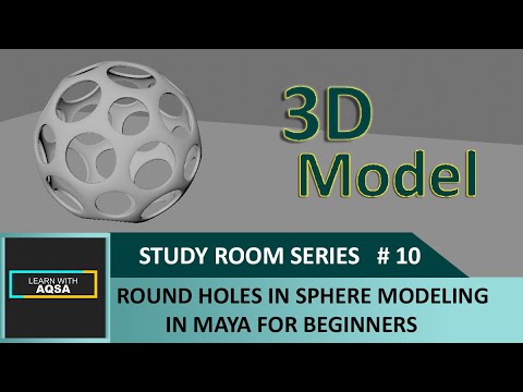 How To Make Round Holes In Sphere Modeling In Maya For Beginners Series ...