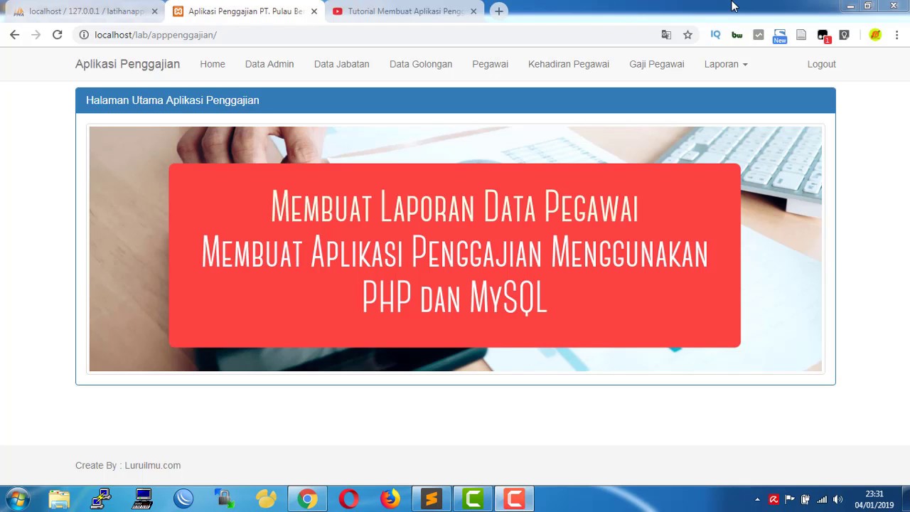Membuat Laporan Data Pegawai Pada Aplikasi Penggajian Menggunakan PHP ...