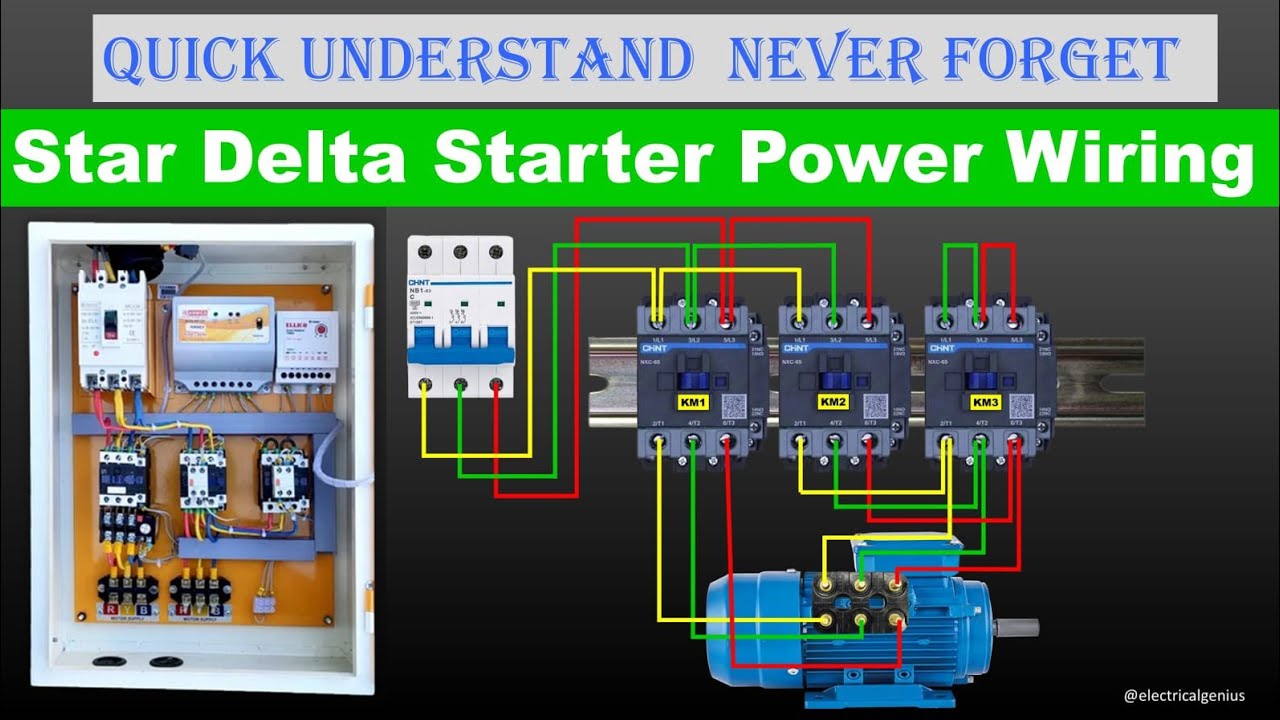 Complete Star Delta Power Circuit Diagram | Star Delta Starter Power ...