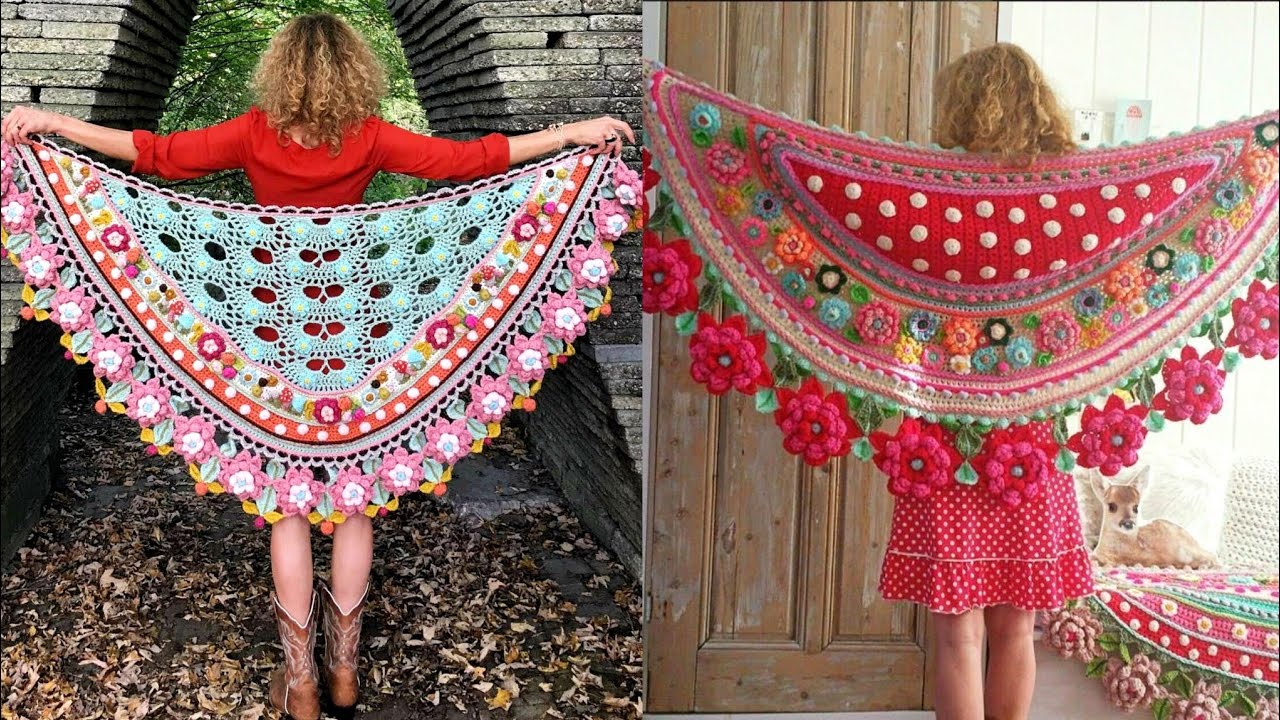 Most Beautiful And Trendy Fancy Crochet Lace Scarf Shawl Designs Ideas ...