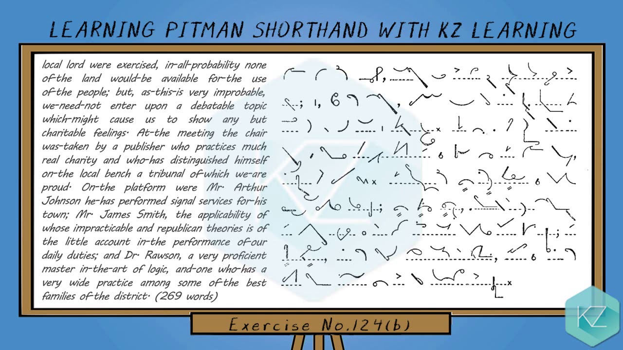 Pitman Shorthand - Exercise No.124 Dictation (70 WPM) - KZ Learning ...