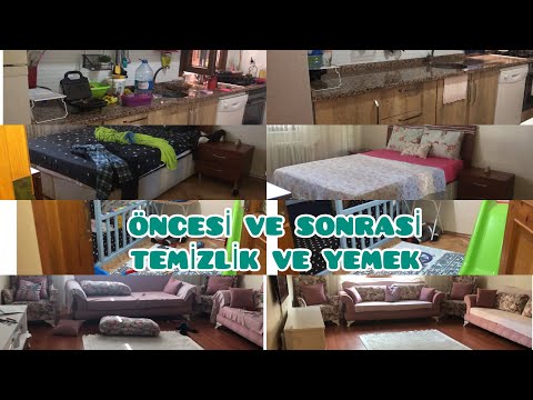 SESSİZ VLOG || ÖNCESİ VE SONRASI TEMİZLİK VE YEMEK // Önce PİS, Hemen Sonra TEMİZ// *Günün Menüsü