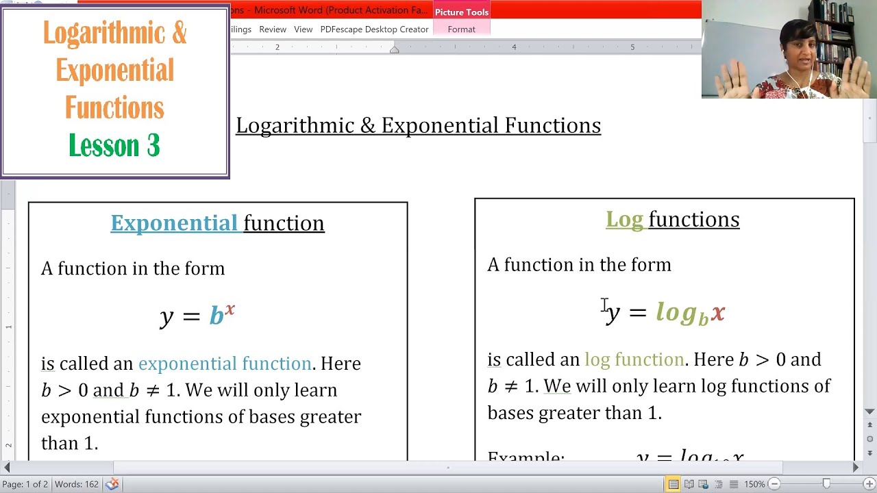 Logarithmic and Exponential Functions - Lesson 3/7 - YouTube