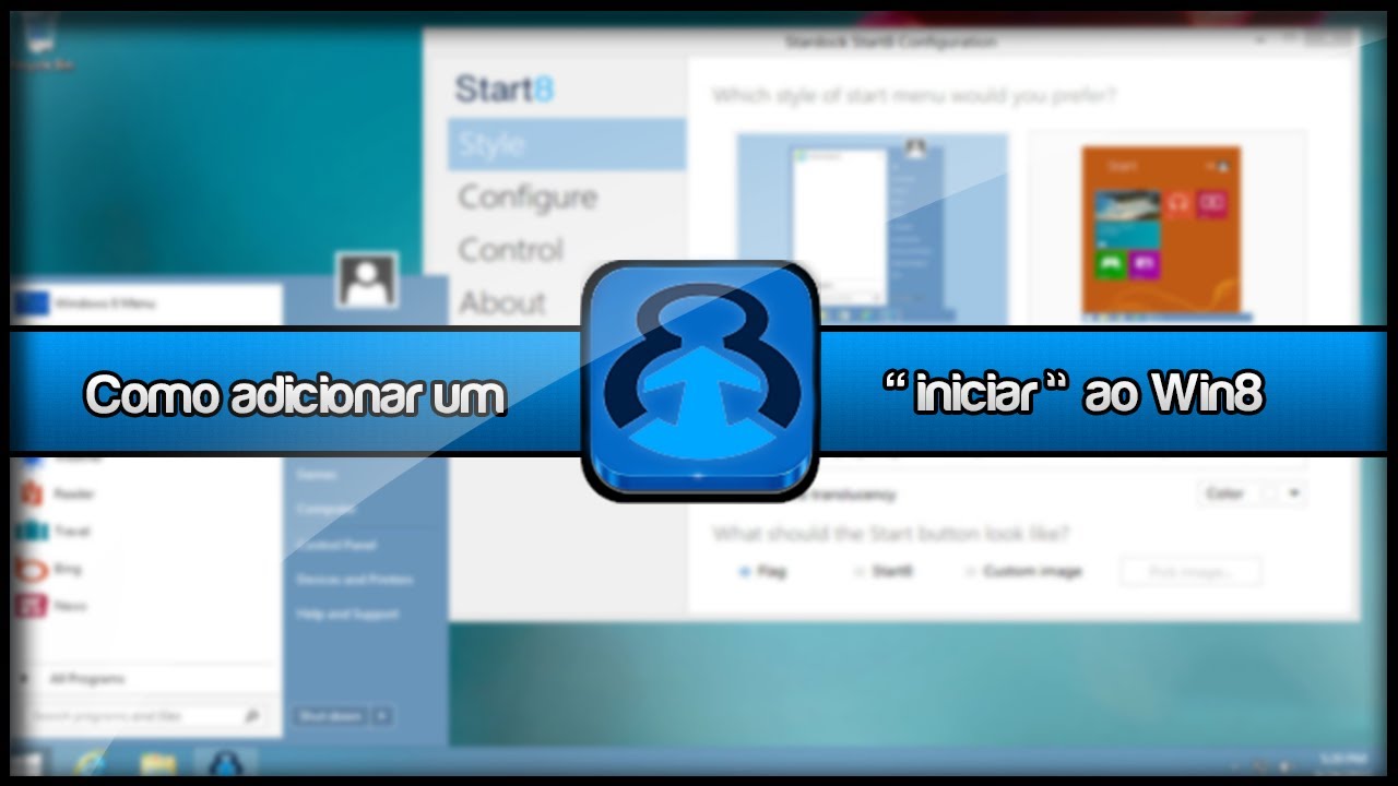 Como colocar um botão iniciar no Windows 8 - YouTube
