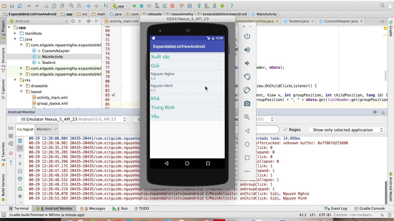 Sử Dụng Expandablelistview Trong Android Youtube