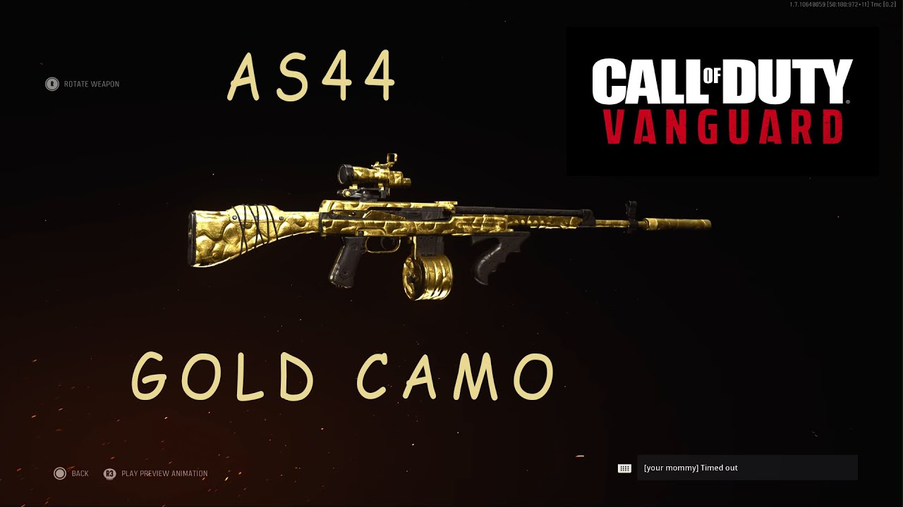 CALL OF DUTY VANGUARD PS5 | AS44 | GOLD CAMO - YouTube