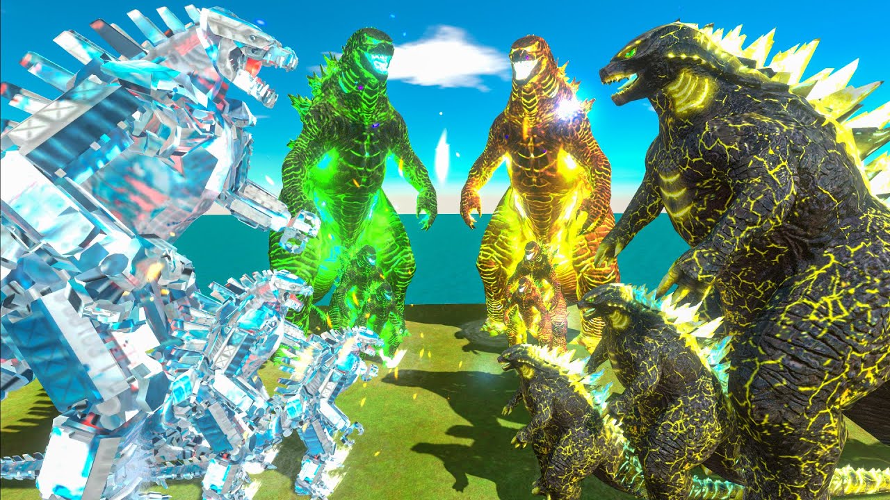 GROWING GODZILLA RADIATON vs ICE Mechagodzilla vs FIRE Godzilla vs ...