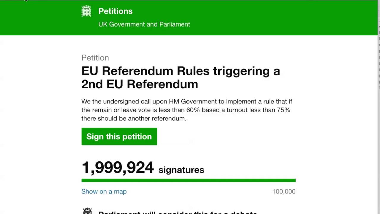 The moment the UK's referendum petition went over 2,000,000 signatures ...