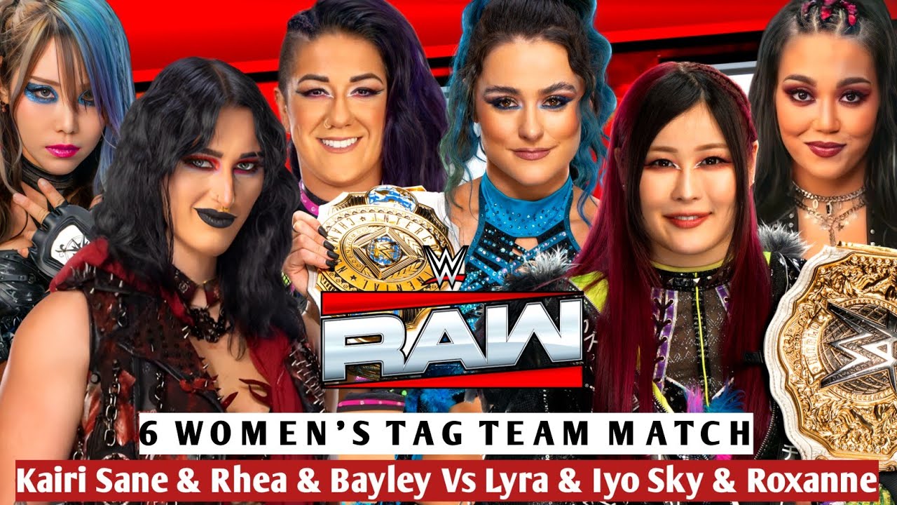 Kairi Sane & Rhea Ripley & Bayley Vs Lyra Valkyria & Iyo Sky & Roxanne ...