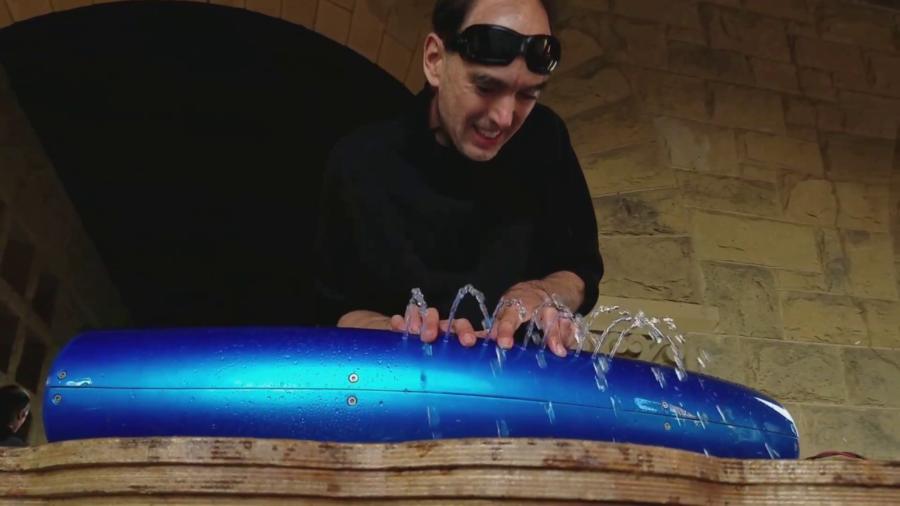 Hydraulophone at Stanford University at sunset - YouTube