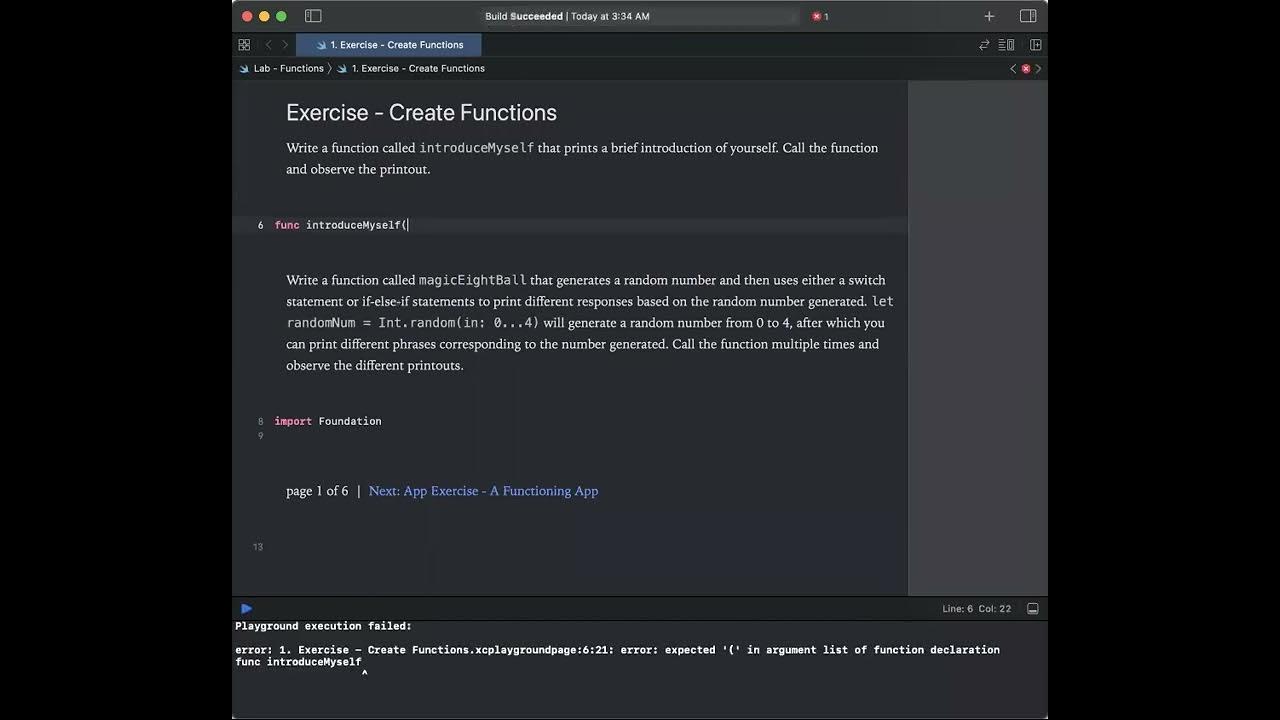Swift Fundamentals book- 2.3: Function Exercise page 1 Q1 - YouTube