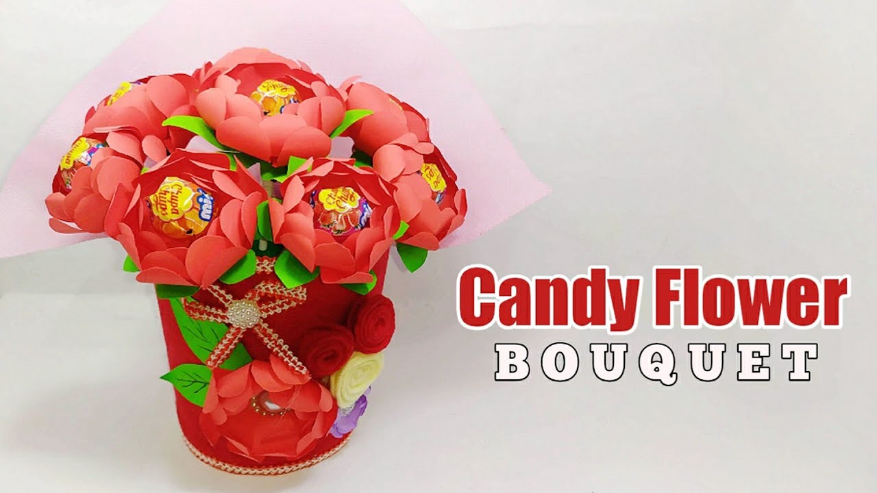 Candy Flower Bouquet In A Cup Tutorial || DIY Candy Holder || Creative ...
