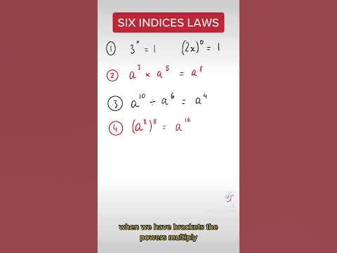 The SIX Indices Laws - GCSE Maths #shorts #gcse #maths - YouTube