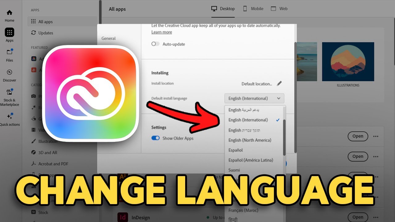How to Change Language in Adobe Creative Cloud - YouTube