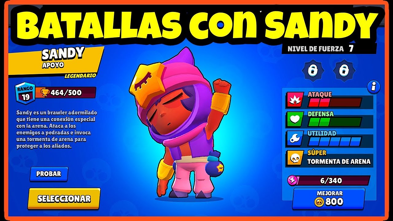 BATALLAS con SANDY NIVEL 7 [BRAWL STARS][ALFREDOYT] - YouTube