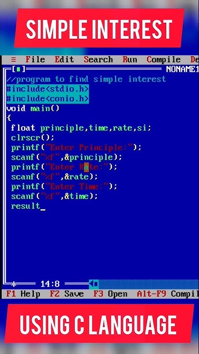 Program to find Simple Interest Using c Language | #shorts | #coding | #programming - YouTube