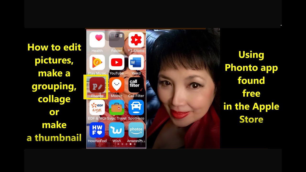 How to make a Thumbnail, a Collage/Grouping with text using PHONTO ...