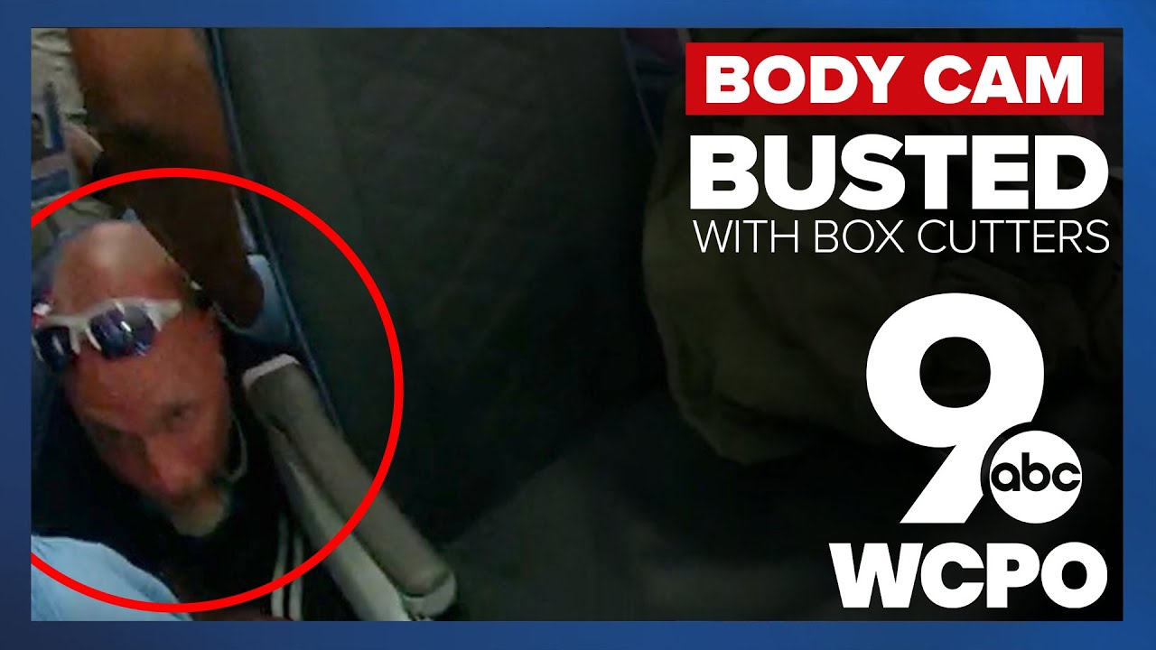 BODY CAM: Police arrest man with box cutters aboard flight - YouTube
