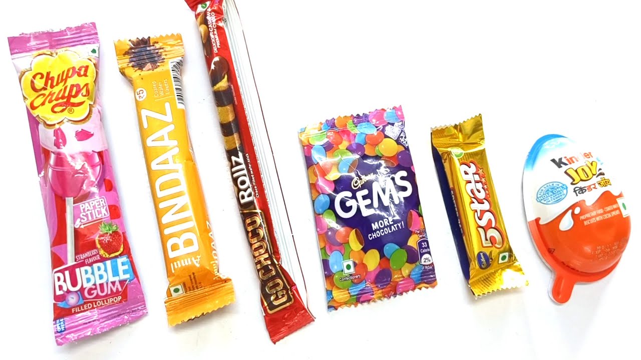 Lolipop Vs Amul Bindazz Vs Munch Vs Chocolate Roll Vs Gems Vs Kindarjoy ...