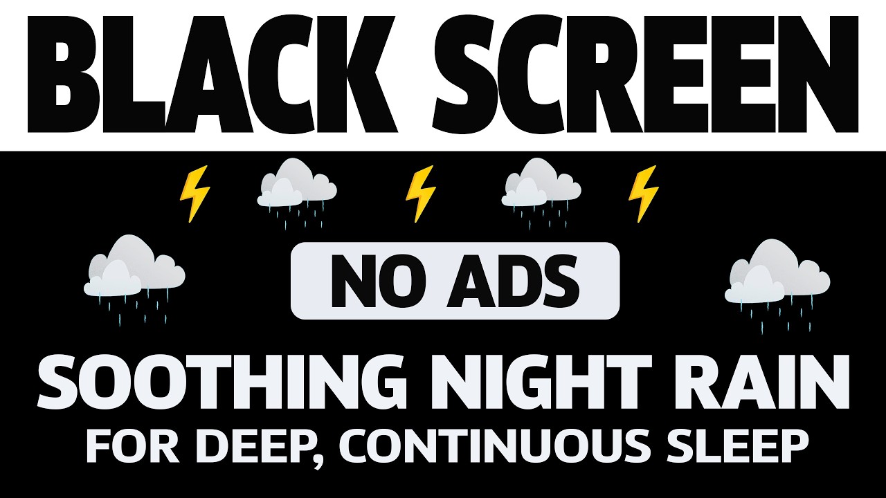 Fall Asleep Naturally with Night Rain and Soft Distant Thunder | Black ...
