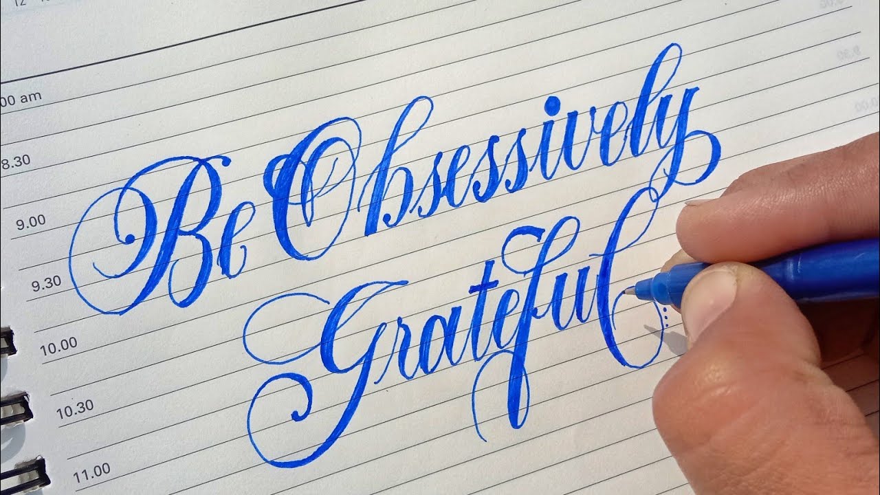 How to Write Most Beautiful Cursive Writing Hand lettering - YouTube