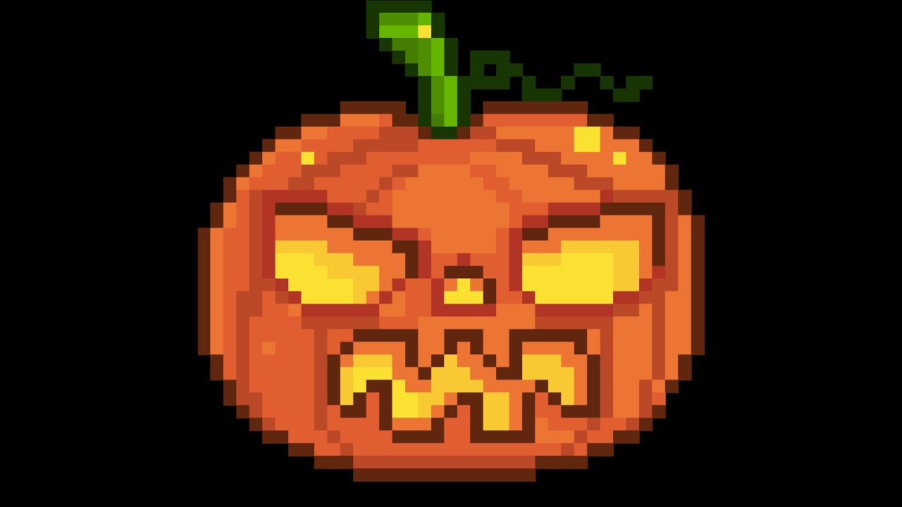 Pixel art carved pumpkin - YouTube