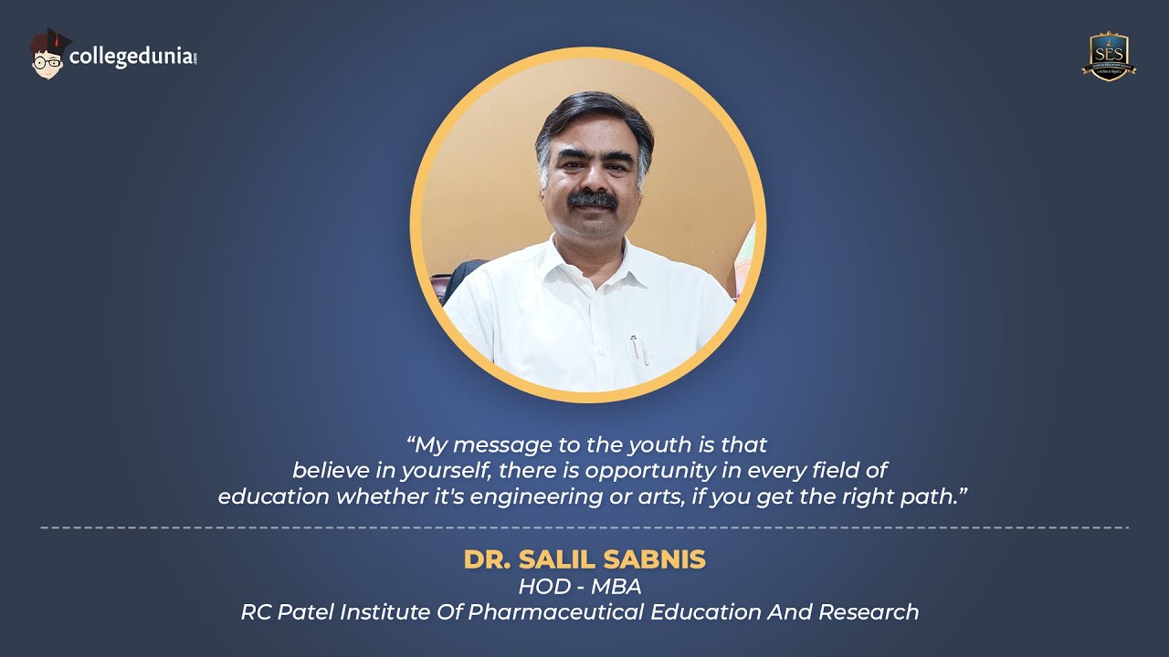 Dr. Salil Sabnis | HOD of MBA | RC Patel Institute Of Pharmaceutical ...