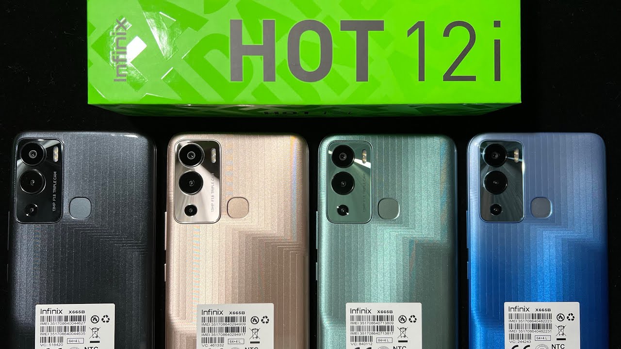 Infinix Hot 12i All Color Comparison Black, Gold, Green and Blue with ...