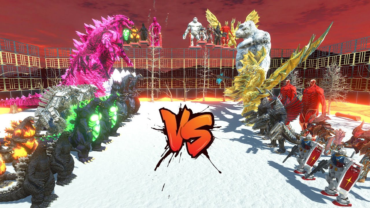 Albino KING KONG & Ghidorah VS King MechaGodzilla & GODZILLA 2014 Pink ...