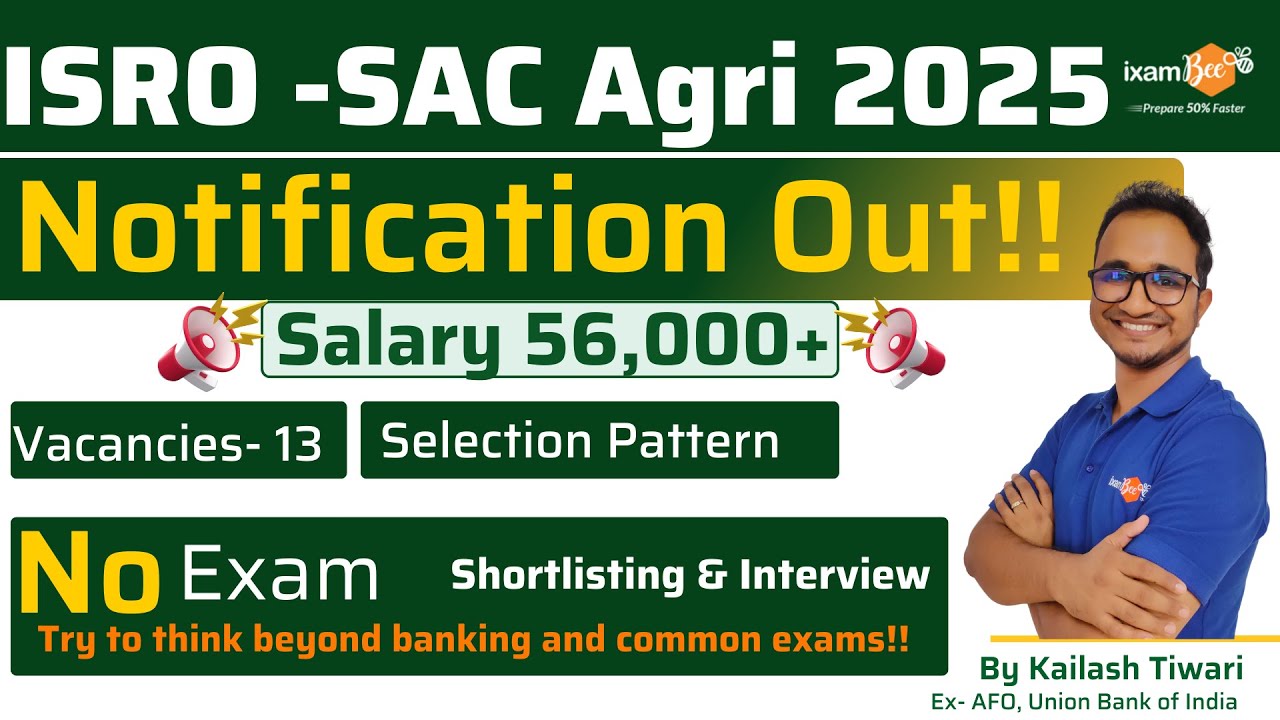 ISRO Agri 2025 | Project Scientist & Associate || Salary 56000 ...