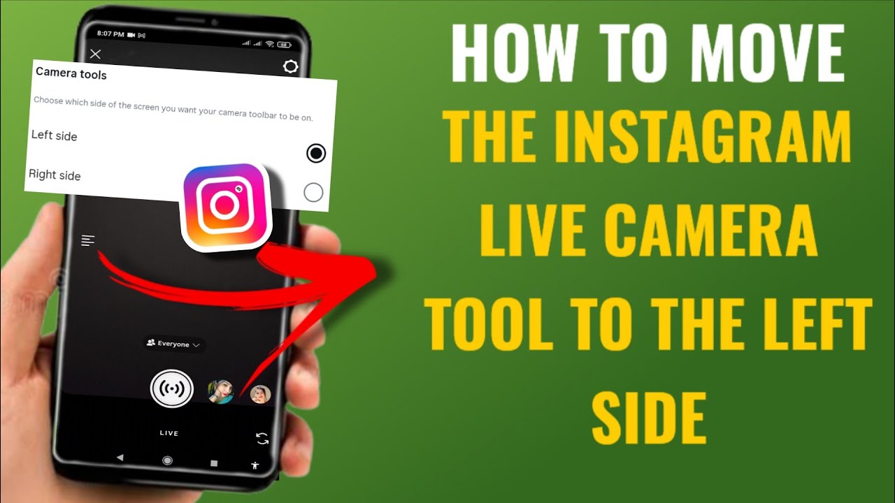 How to Move the Instagram Live Camera Tool to the Left Side | English ...