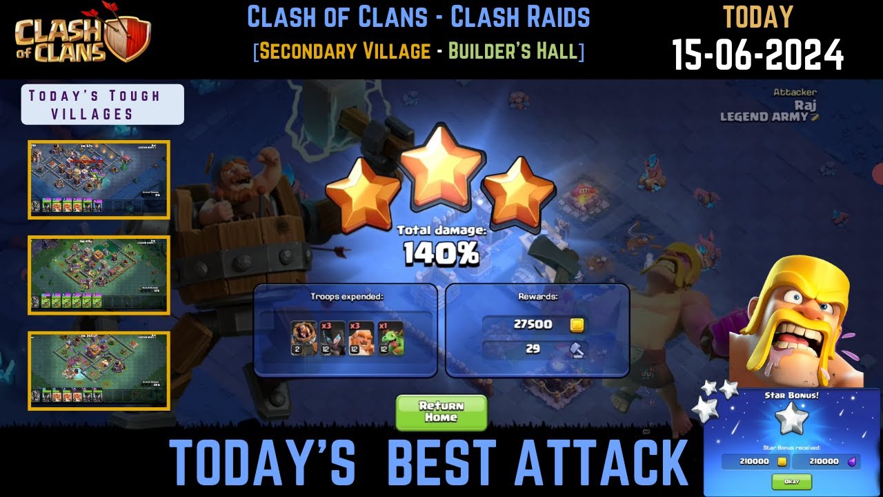 CoC- Clash Raids [Secondary Village] - Builder's Hall Attack Raids ...