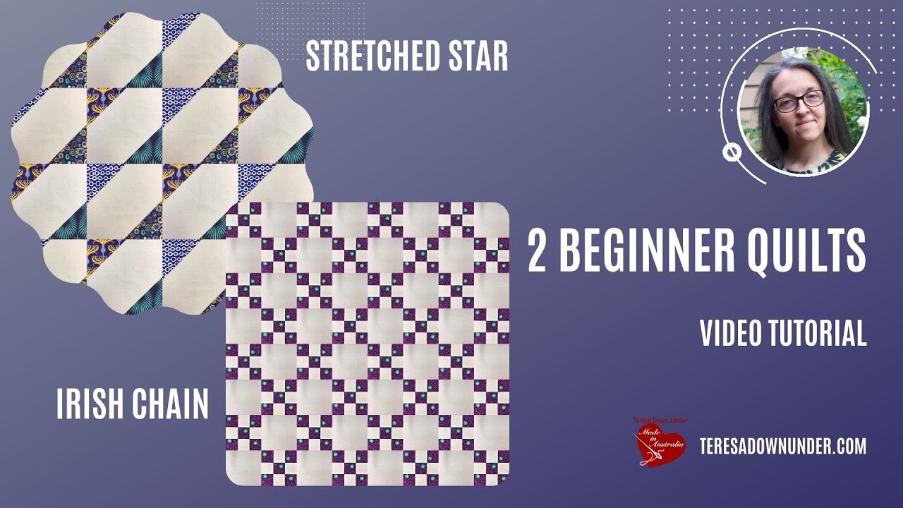 Two beginner quilts: Irish chain and stretched stars - YouTube