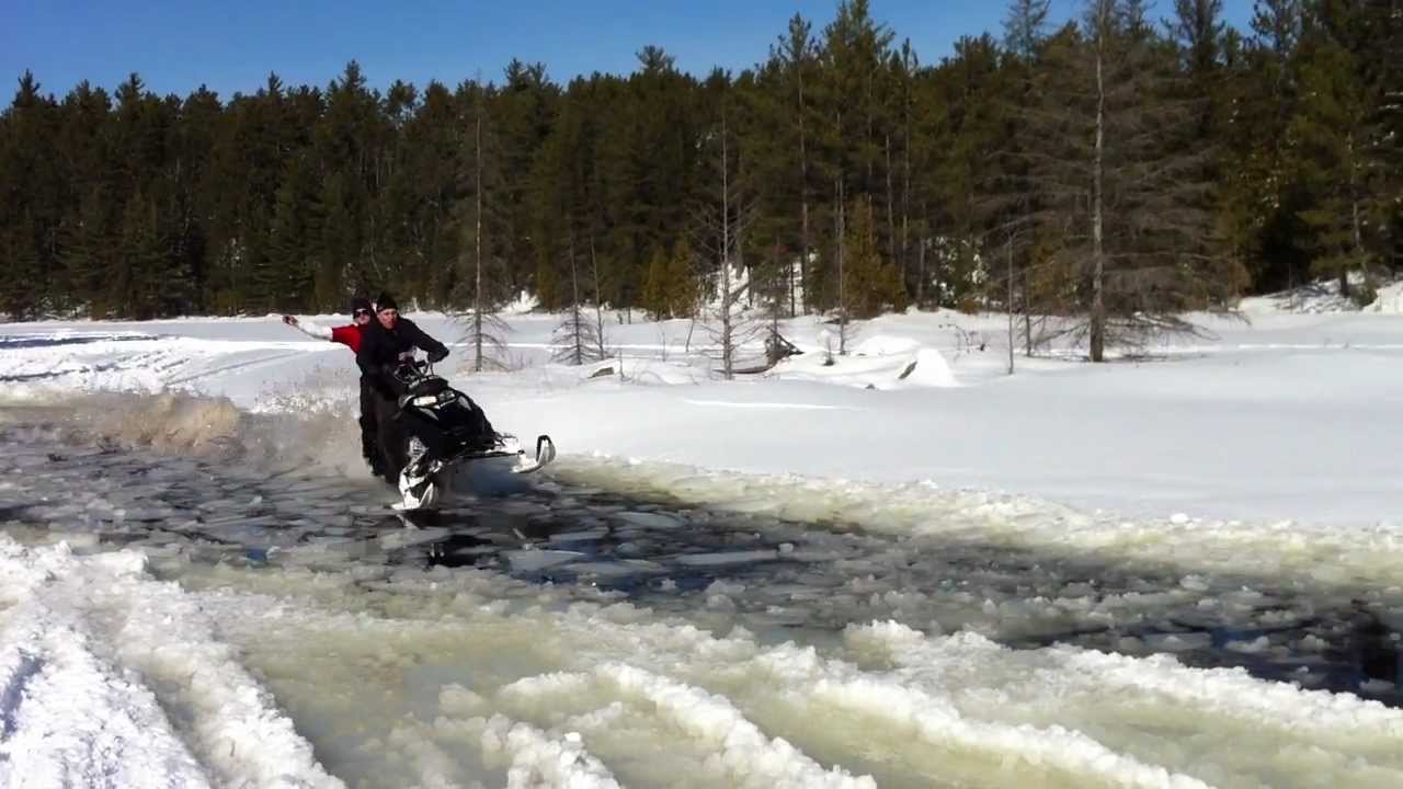 2 CRAZY FRENCH MAN DOING OPEN WATER ON SNOWMOBILE - YouTube
