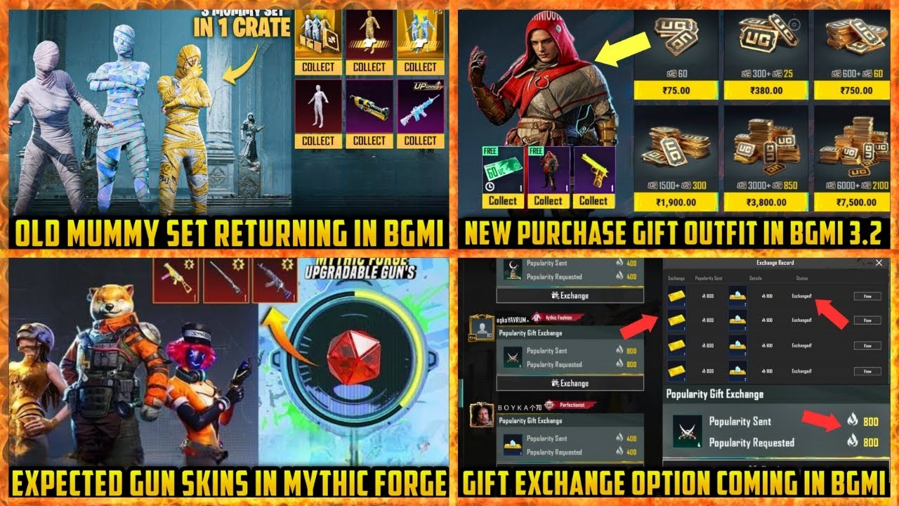 Old Suits Returning in BGMI | New PURCHASE GIFT in Bgmi 3.2 | Bgmi Next ...