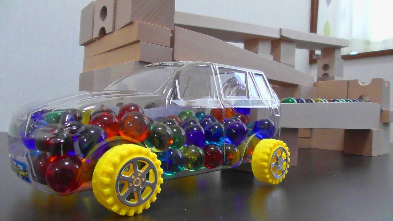 Water Marble Run ☆ Original wooden course × transparent car and ...