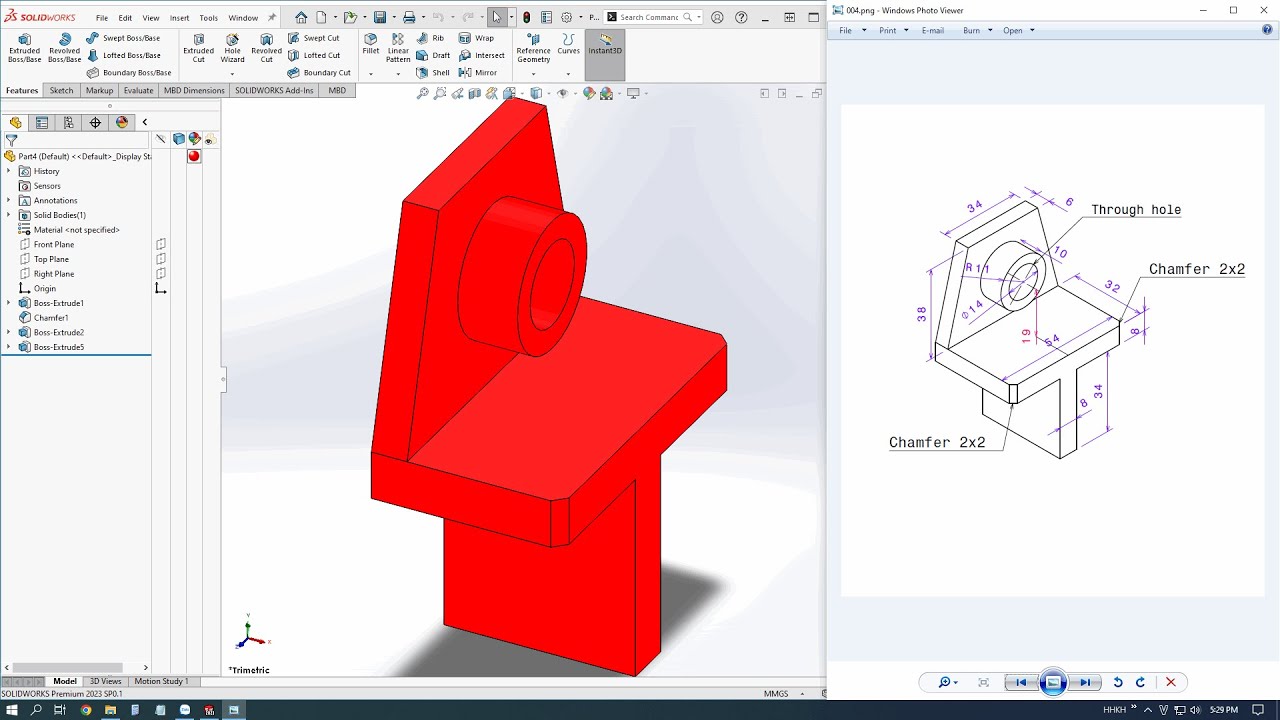 Giáo Trình SolidWorks 2023 | Thực Hành Vẽ 3D - Bài 004 - YouTube