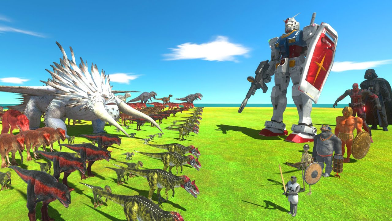 Swords Of Evolution VS Dinosaurs Team - Animal Revolt Battle Simulator ...